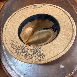 Accessories | Burned Felt Fedora Wide Brim Cowboy Hat | Poshmark